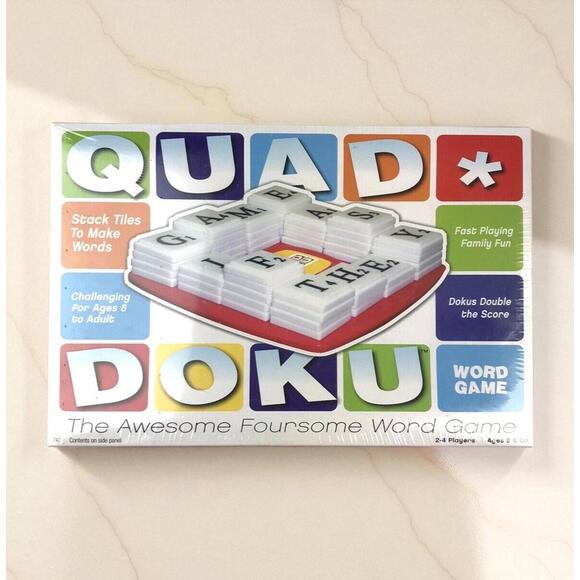 Cadaco | Games | Quad Doku The Word Game Crossword Puzzle Family Board ...
